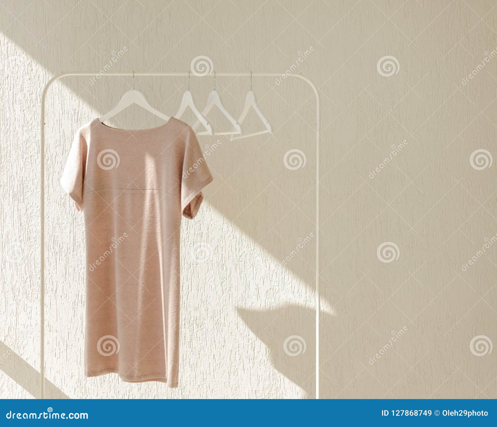 White Row of Hangers on the Rack. Stock Image - Image of house ...