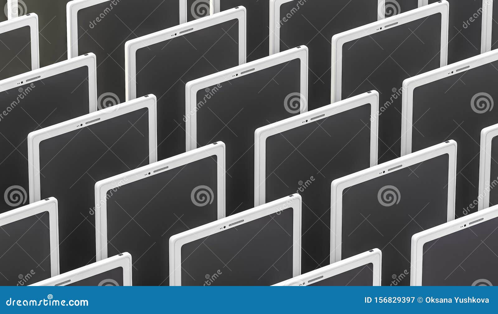 White Row Tablets - 3D Illustration Stock Illustration - Illustration ...