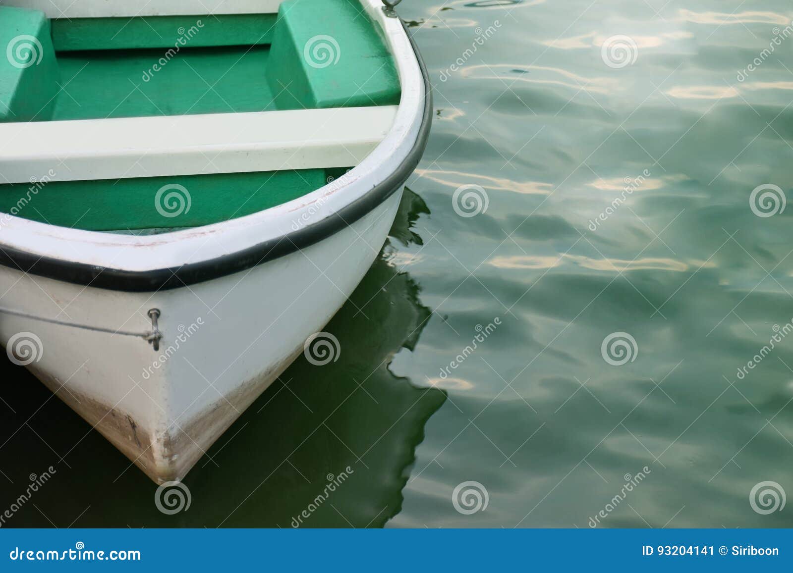 White Rowboat Moored Near Shore. Stock Image - Image of outdoors, copy ...