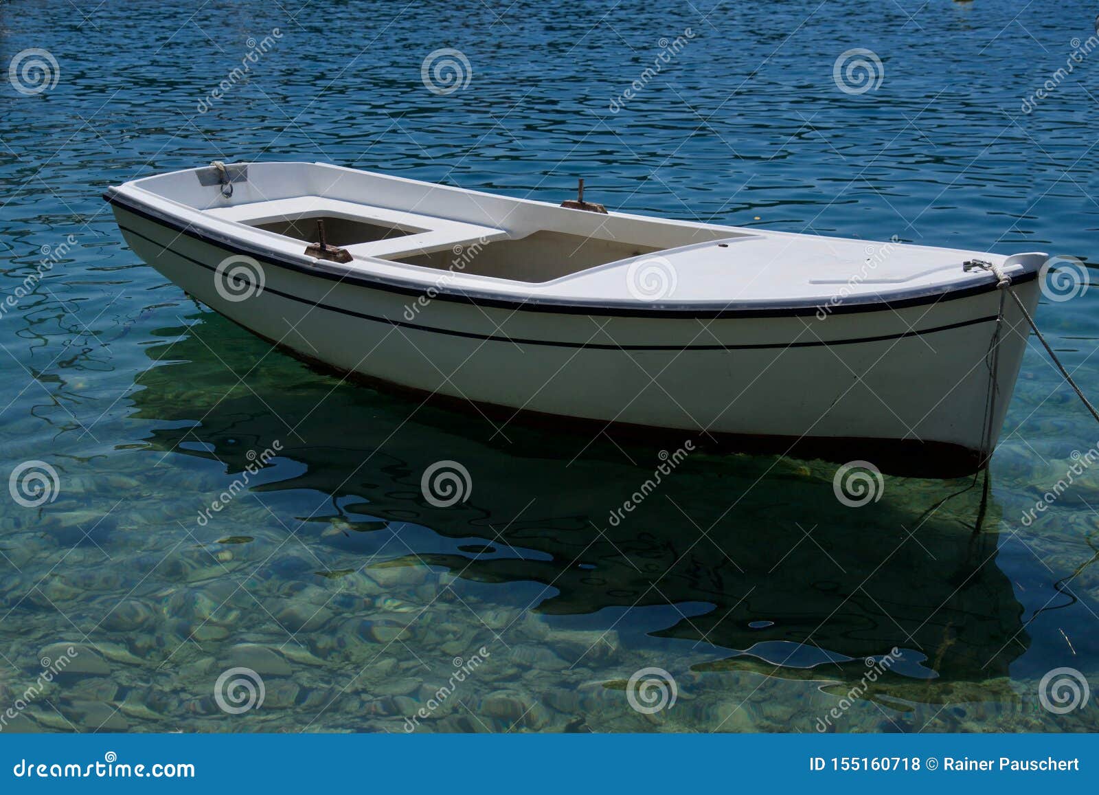 White Rowing Boat on the Water Stock Photo - Image of summer, white ...