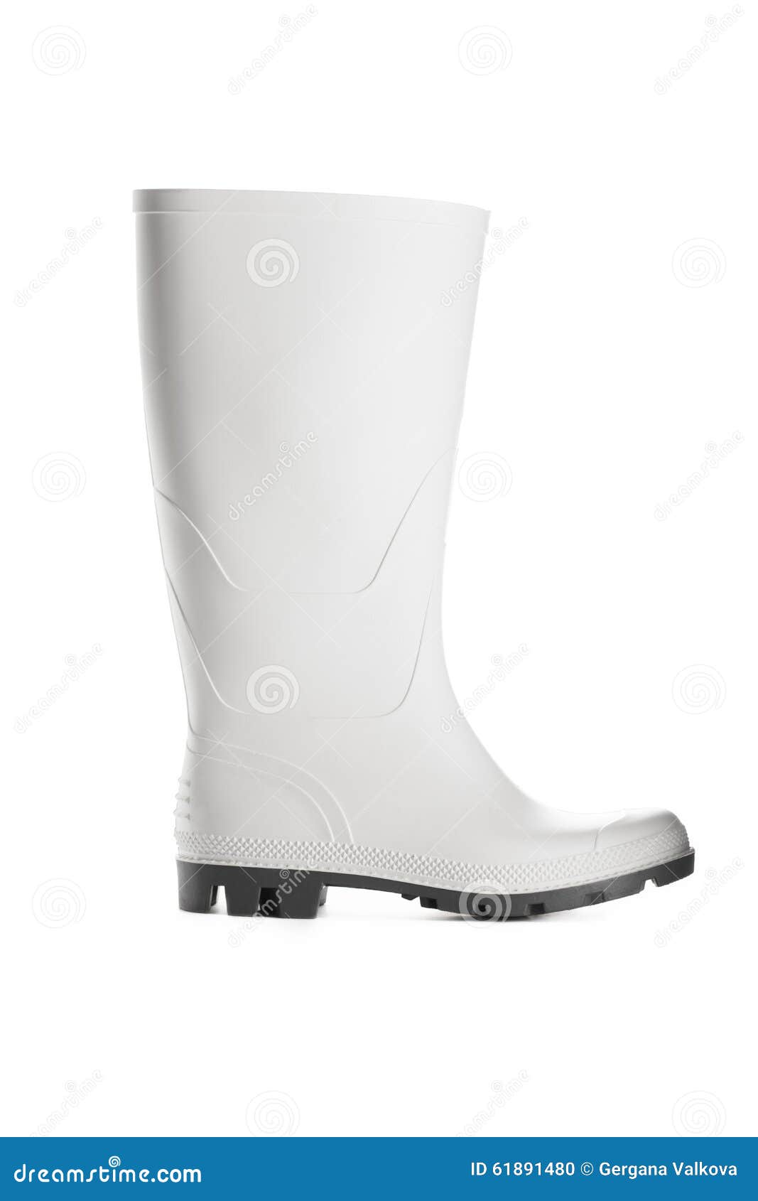 White Rubber Boot Studio Isolated Stock Photo - Image of protection ...