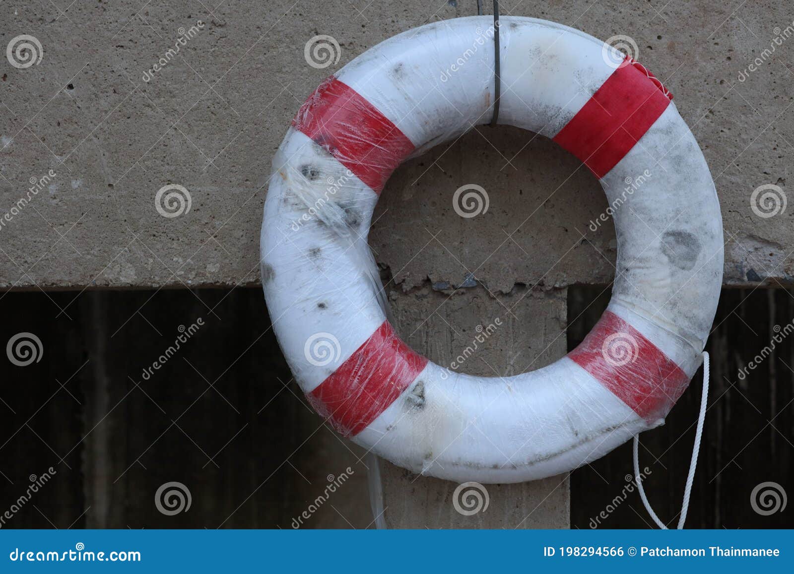 White Rubber Ring with Red Ring, Symbol of Emergency, Rescue in ...
