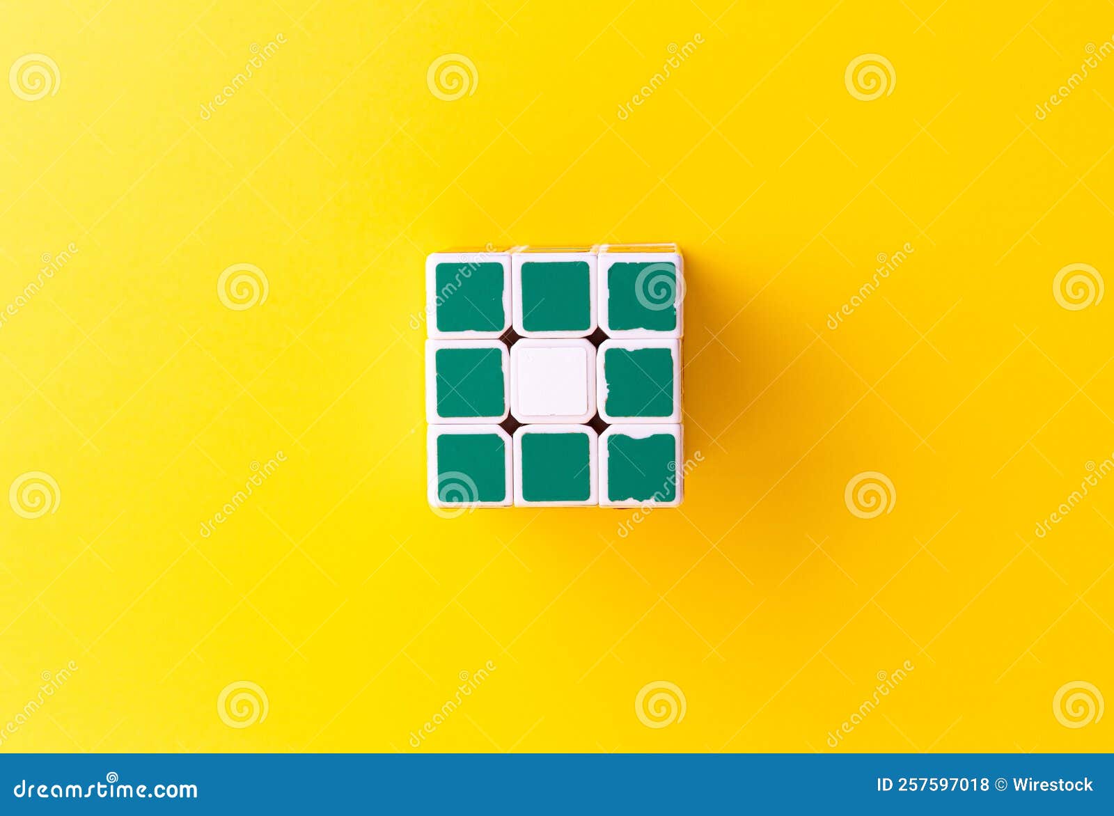 White Rubik S Cube Top View. Box Pattern Rubik S Cube. Editorial Stock ...