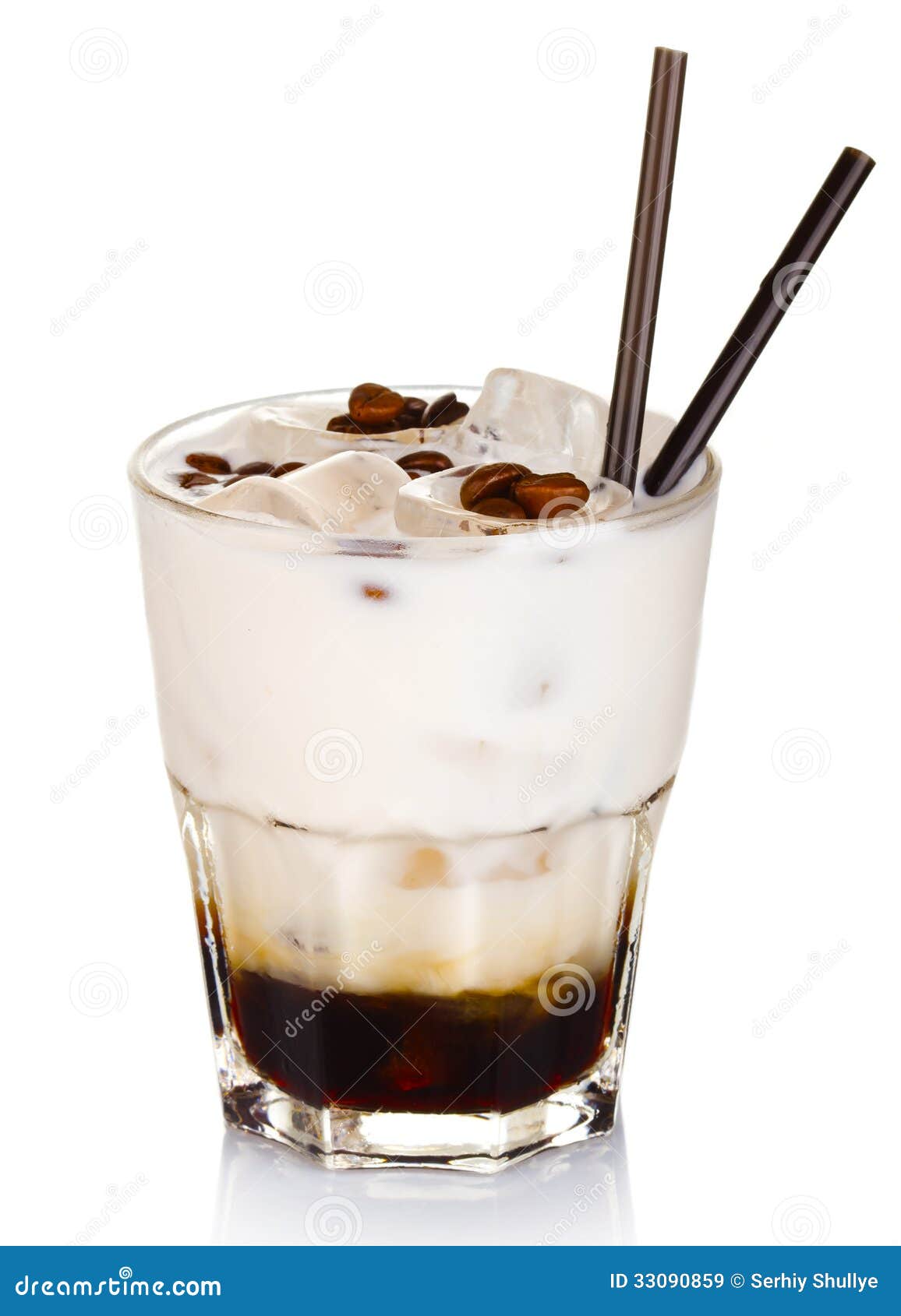 White Russian Alcohol Cocktail Isolated On White Royalty Free Stock ...