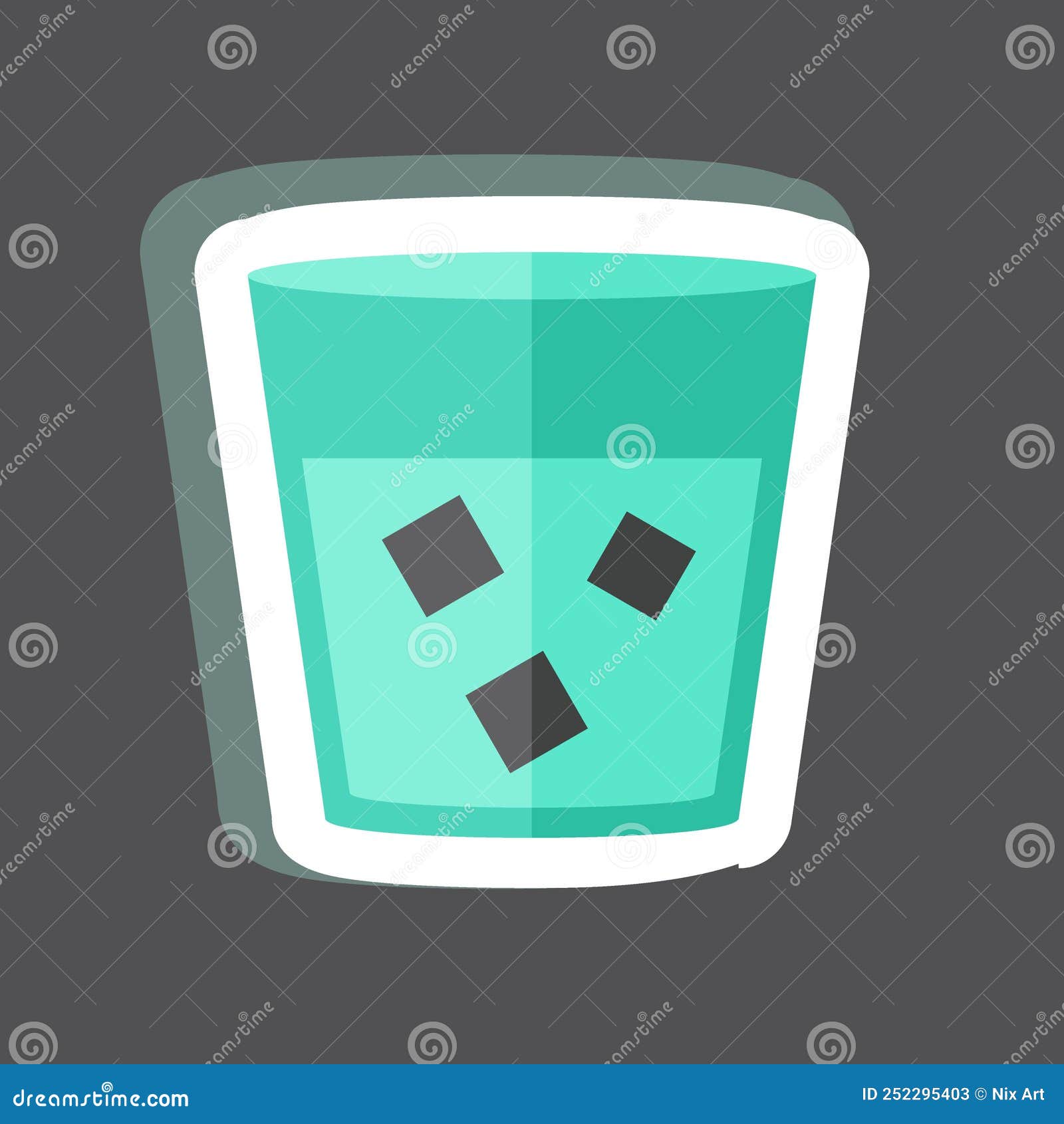 White Russian Drink Sticker in Trendy Isolated on Black Background ...