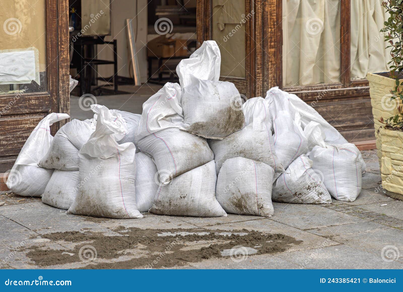 Construction Debris Sacks stock image. Image of front - 243385421