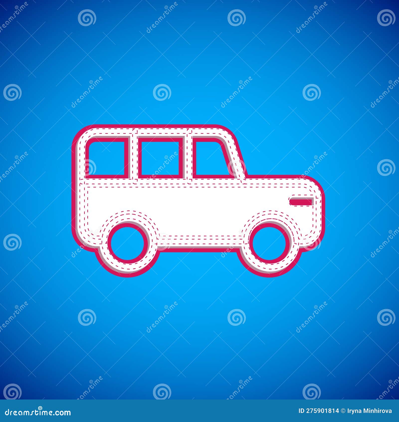 White Safari Car Icon Isolated on Blue Background. Vector Stock Vector ...