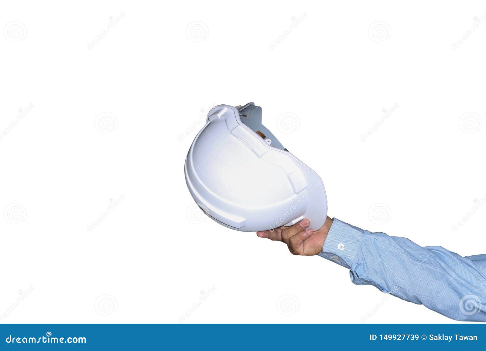 White Safety Helmet in Hand Stock Image - Image of hardhat, hard: 149927739