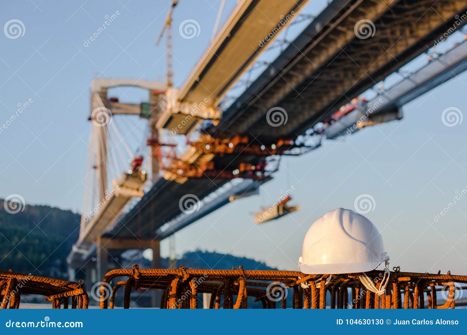 Reinforcing Bar For Bridge Construction Located In A Pile On The Ground ...