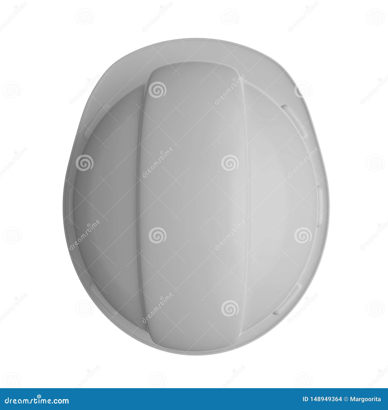 White Safety Helmet. Top View. 3d Rendering Stock Illustration ...