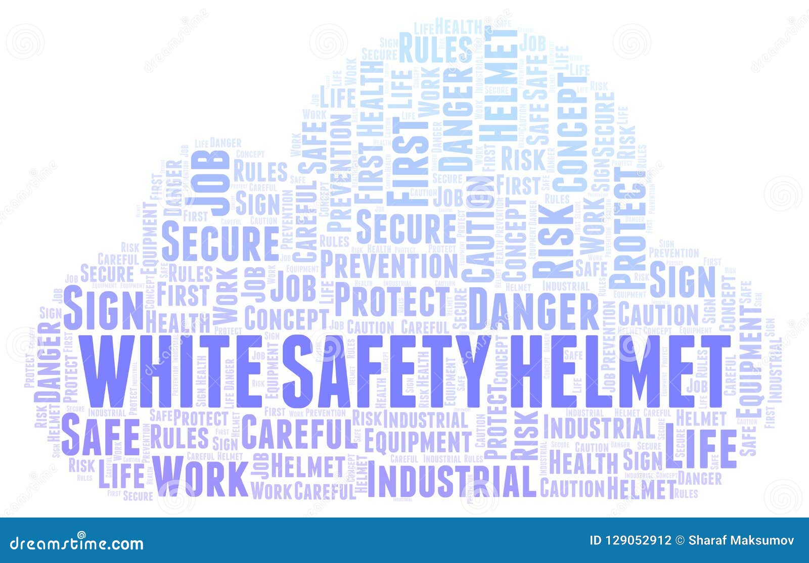 White Safety Helmet Word Cloud. Stock Illustration - Illustration of ...