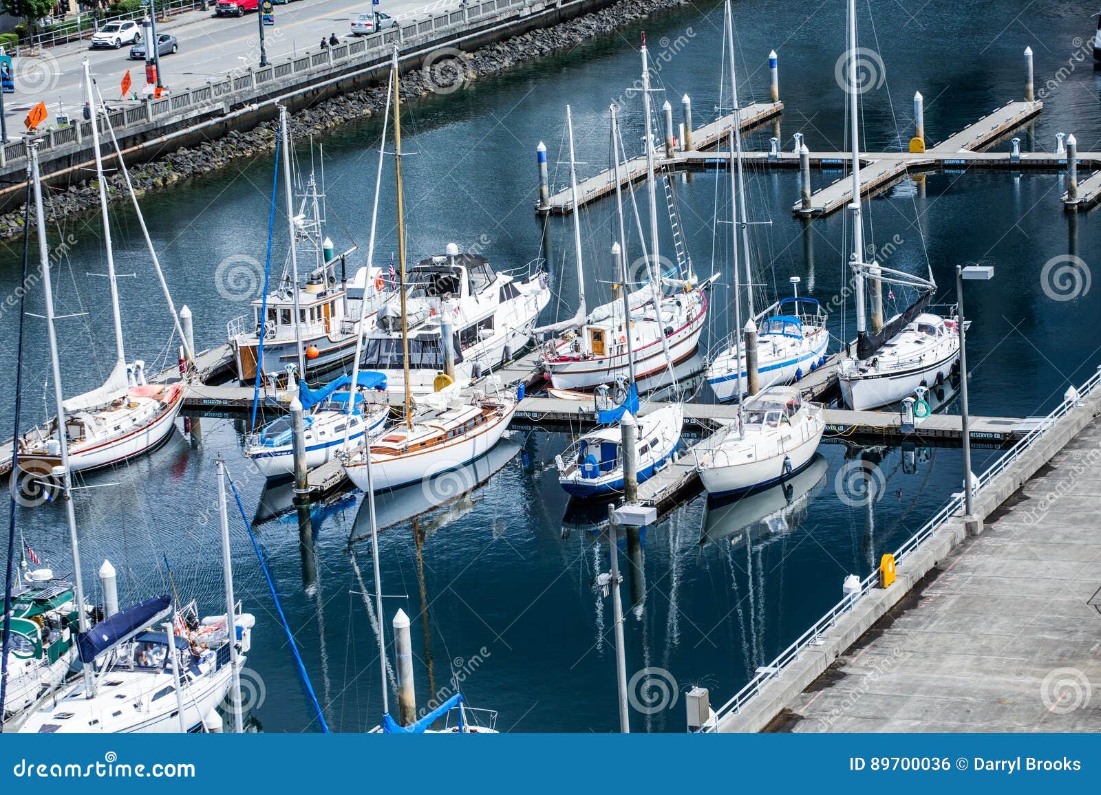 White Sailboats Docked in Seattle Stock Photo - Image of pacific ...