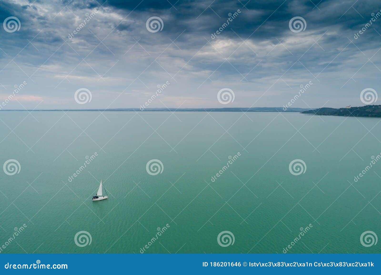 White Sailing Boat in Lake Balaton Stock Photo - Image of scenic, sail ...