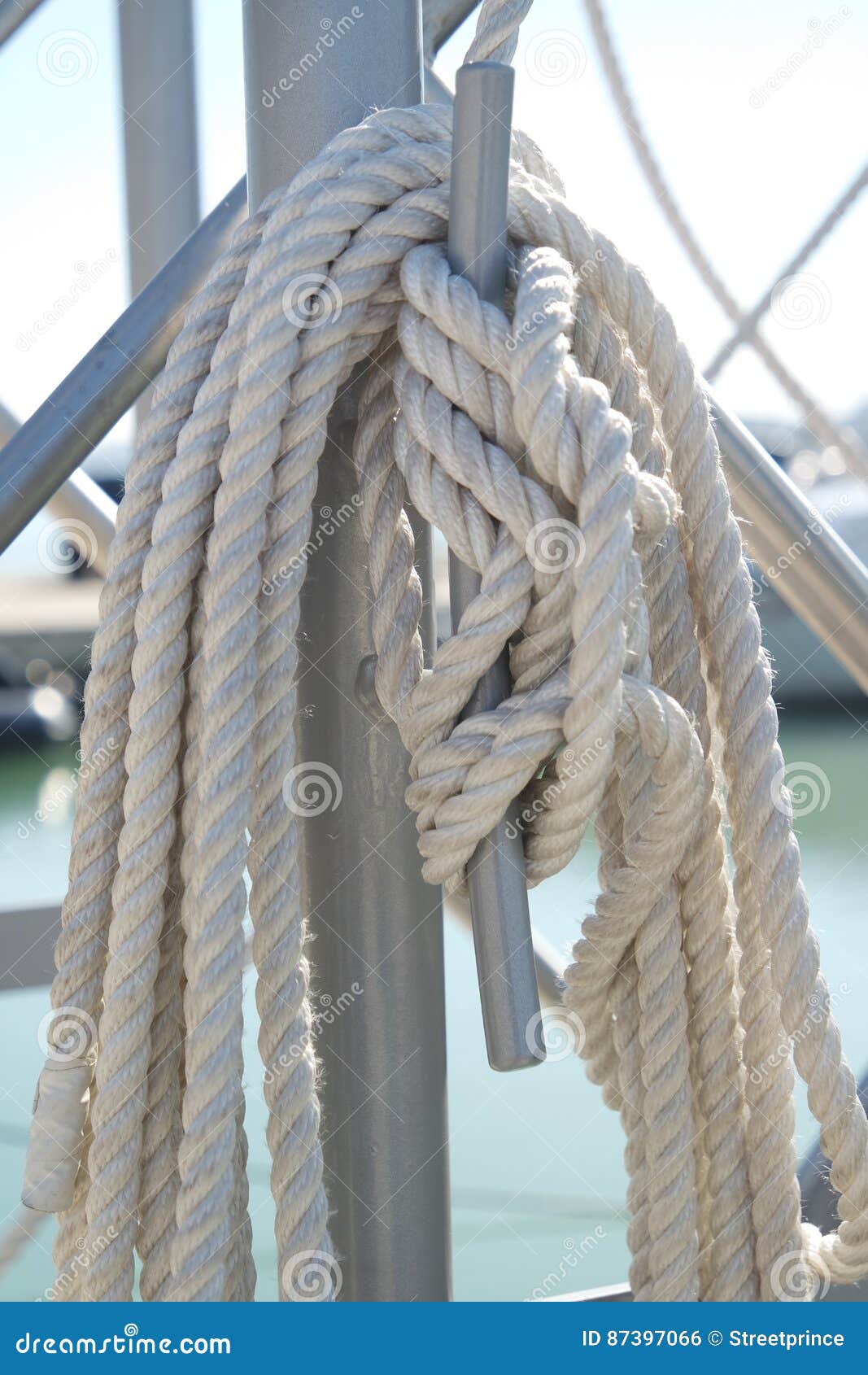 White sailor ropes stock photo. Image of isolated, safety - 87397066