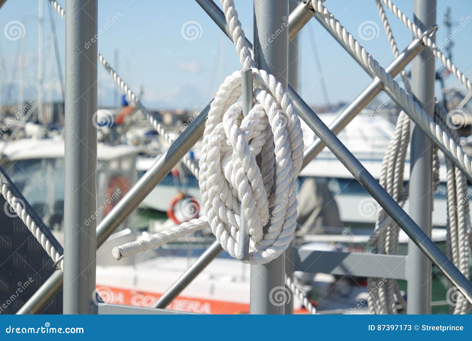 White sailor ropes stock image. Image of rough, detail - 87397173