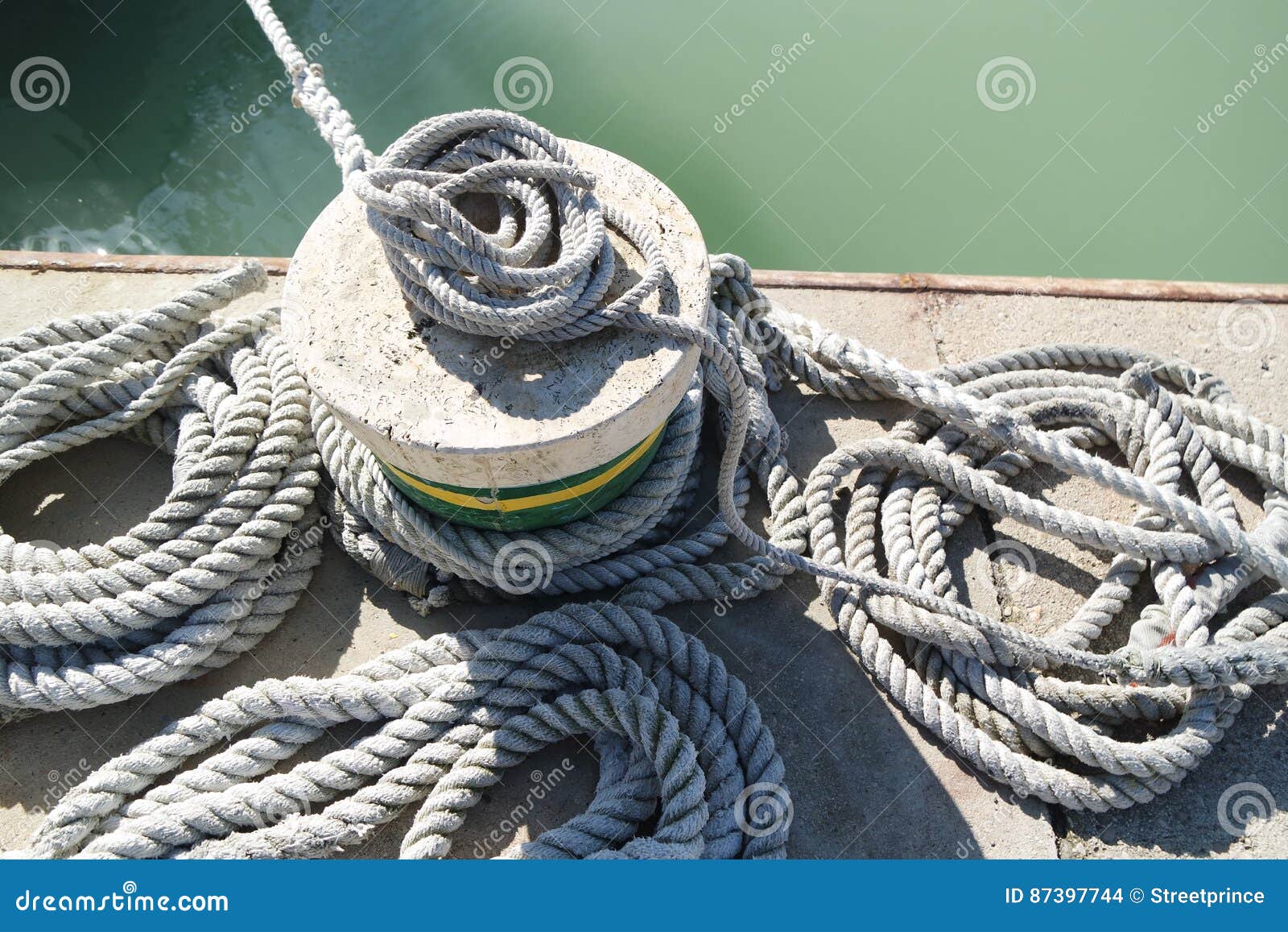 White sailor ropes stock photo. Image of recreation, safety - 87397744