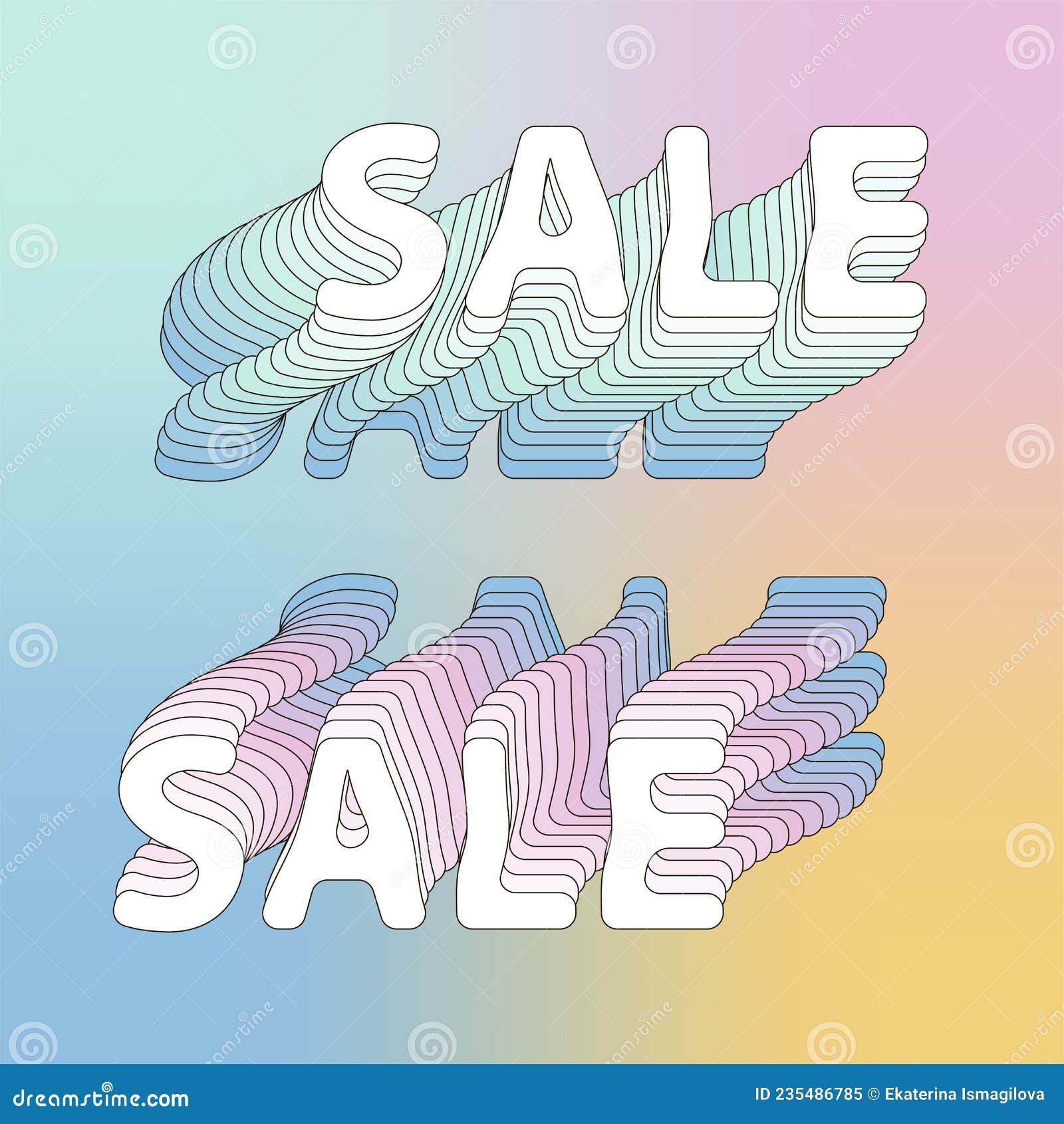 White Sale 3D Text Sign Background. Vector Holiday Illustration. Stock ...