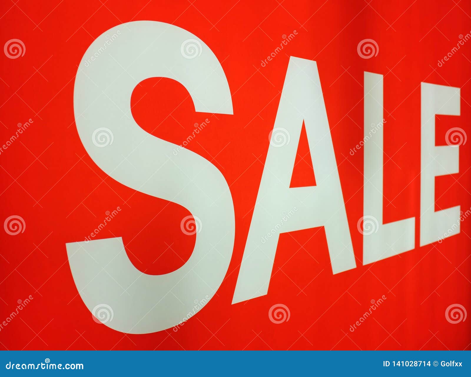 White Sale Sign on Red Background in the Shop Stock Photo - Image of ...