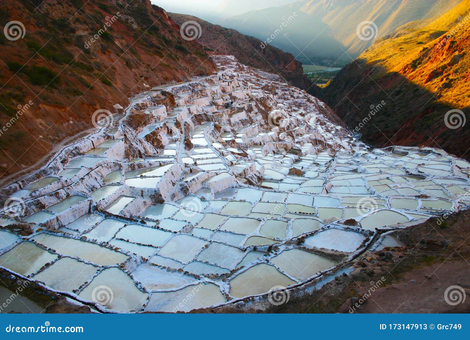 The White Salt Pools of Maras in Peru Stock Image - Image of white ...