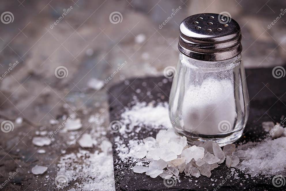 White salt in shaker stock photo. Image of concrete, salt - 81126728