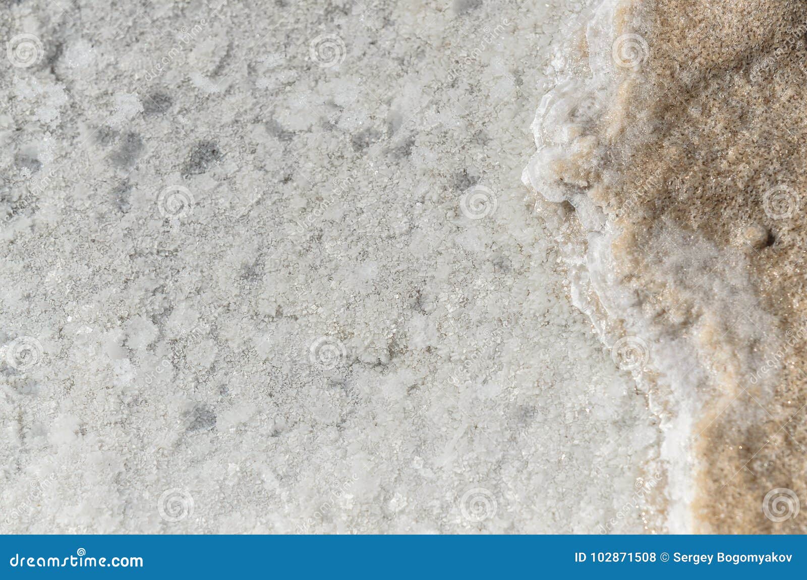 White Salt Surface Under Clear Water of Baskunchak Lake, Russia Stock ...