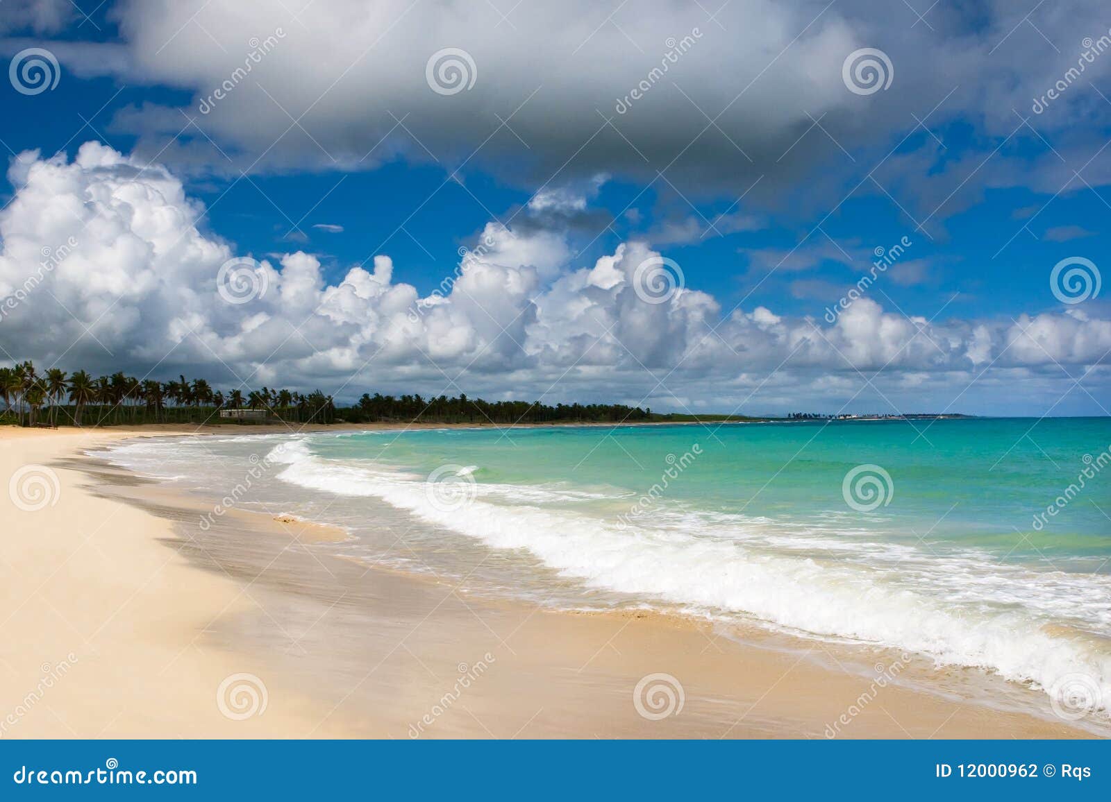 White Sand Beach Blue Ocean Stock Photo - Image of haiti, green: 12000962