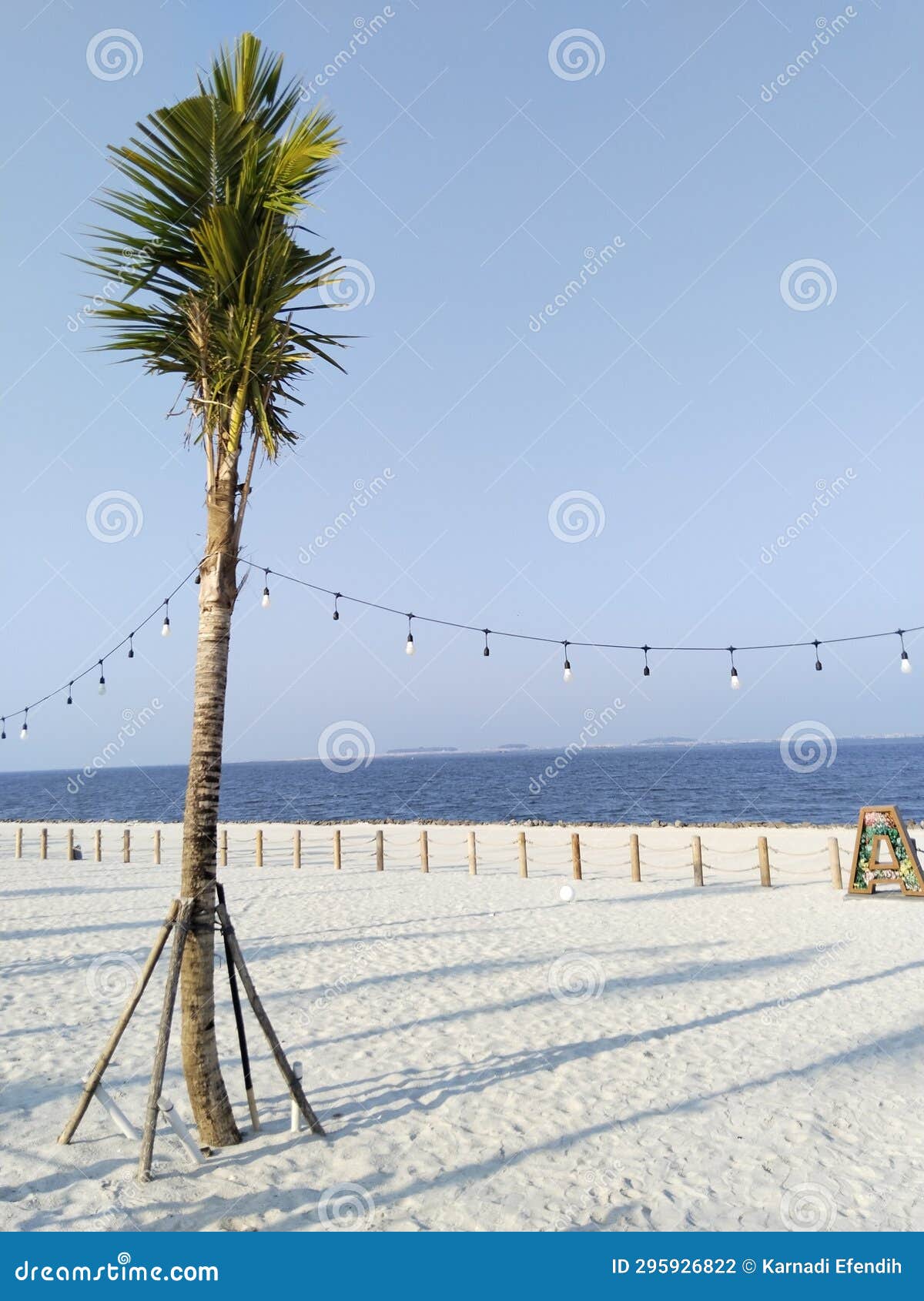 White Sand Beaches, Sea and Blue Sky in the Afternoon. Stock Photo ...