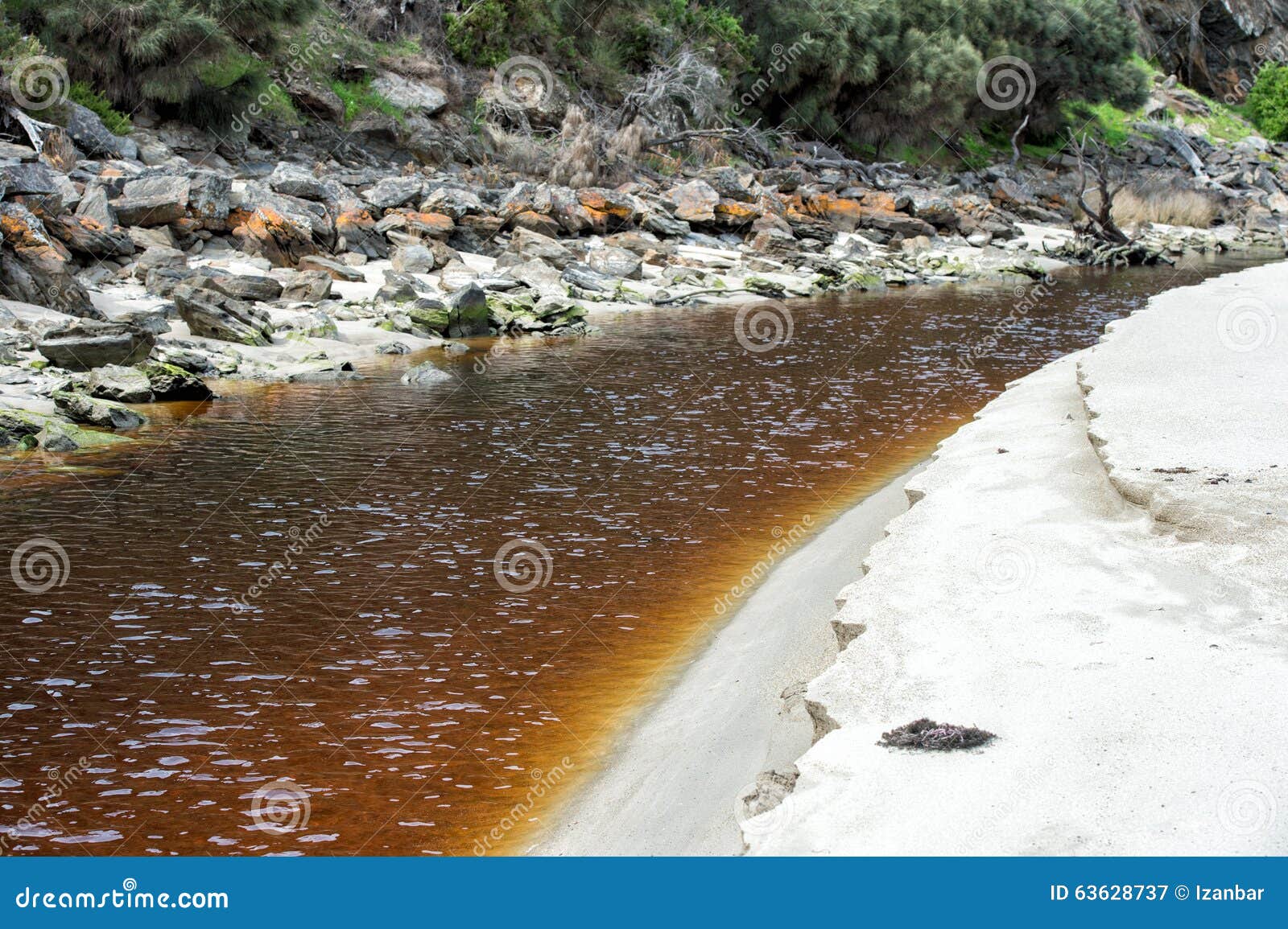 White Sand Iron Yellow River in Australia Stock Image - Image of gorge ...