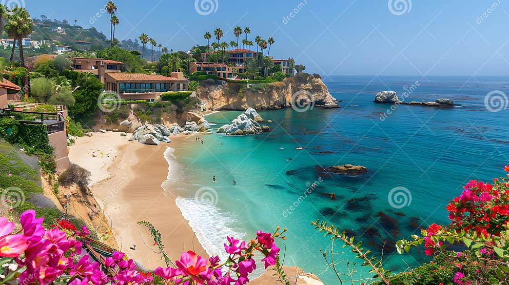 White Sand and Rocks at Laguna Beach Beach Stock Image - Image of sand ...