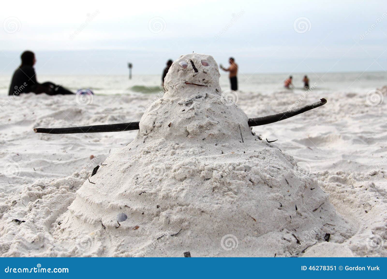 White Sand Snowman stock image. Image of winter, beach - 46278351