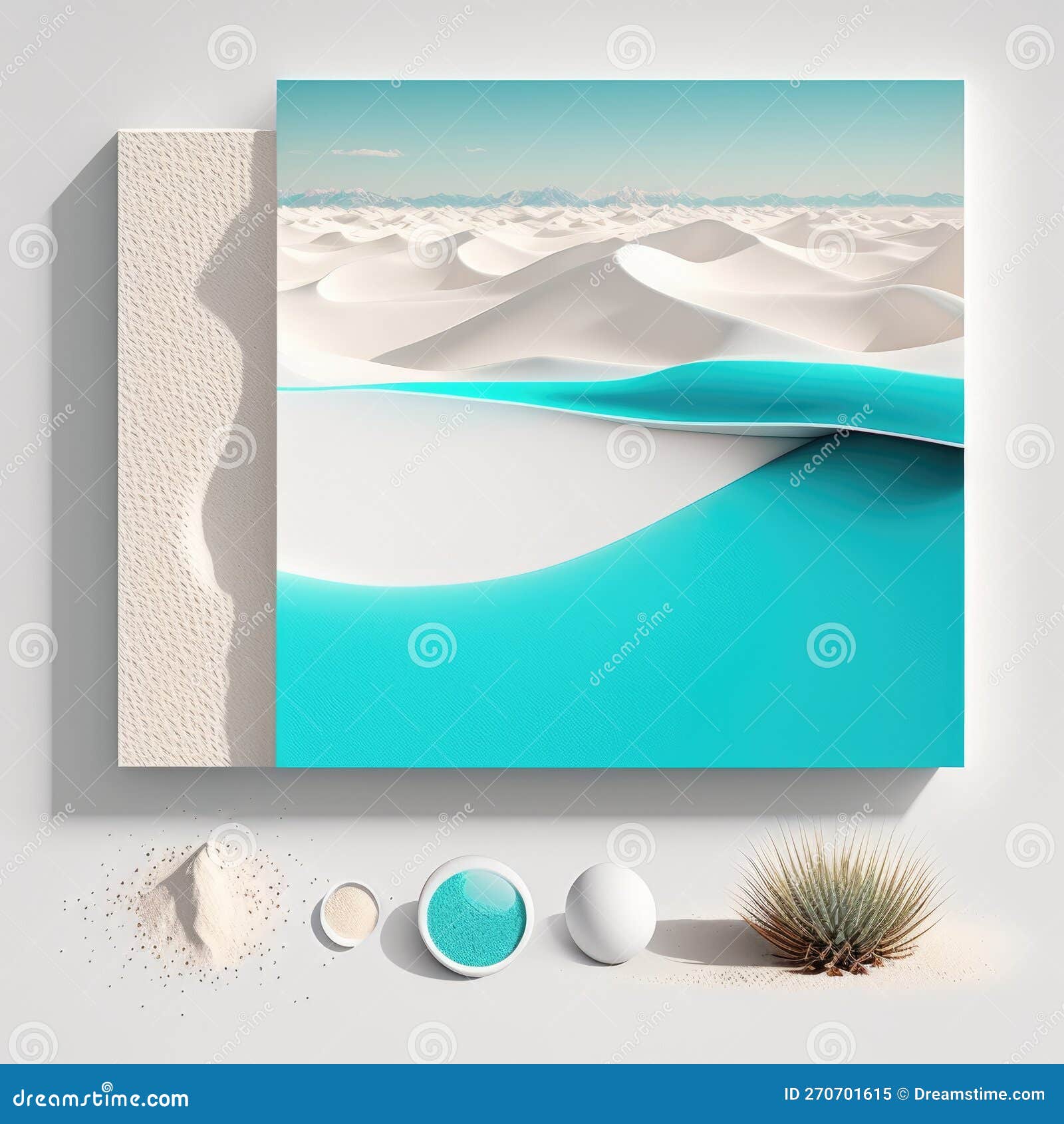 White Sands and Turquoise Waves Podium, Empty Showcase for Packaging ...