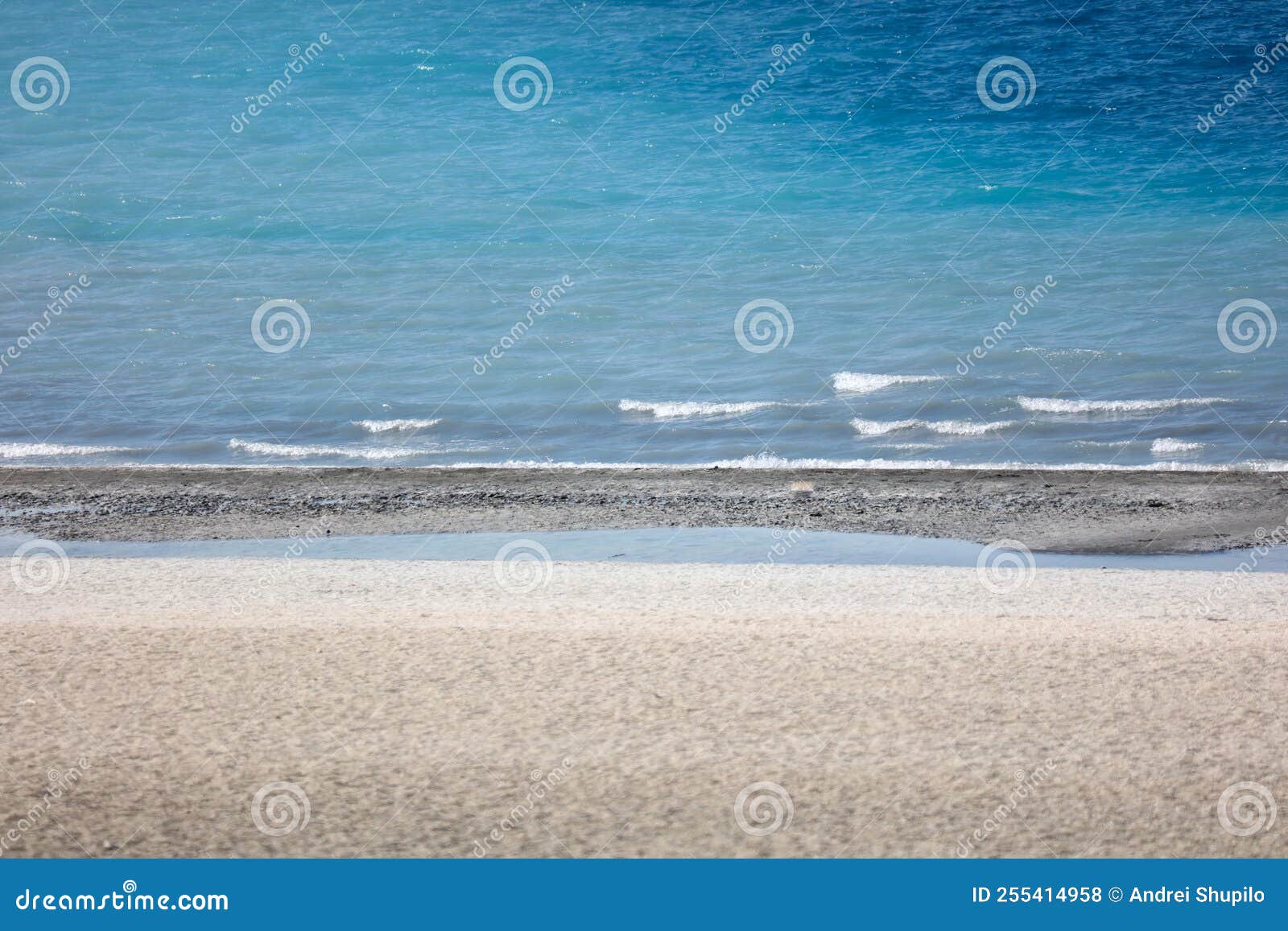 White Sandy Shore of the Blue Sea Stock Photo - Image of wave, sunlight ...