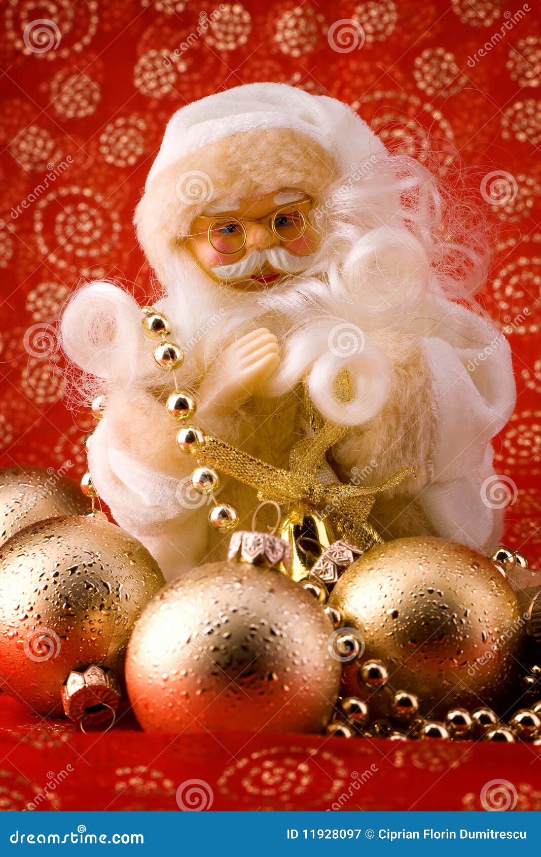 White santa over red stock image. Image of pearls, decorative - 11928097