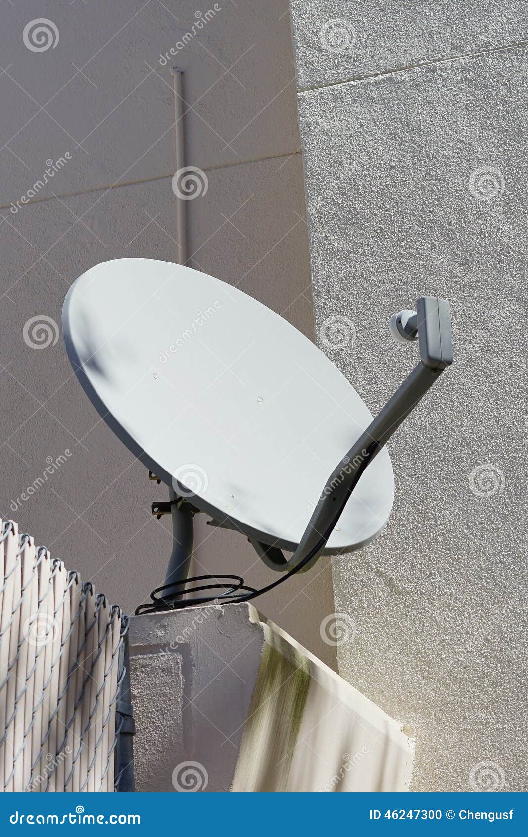 White satellite disk stock photo. Image of communications - 46247300