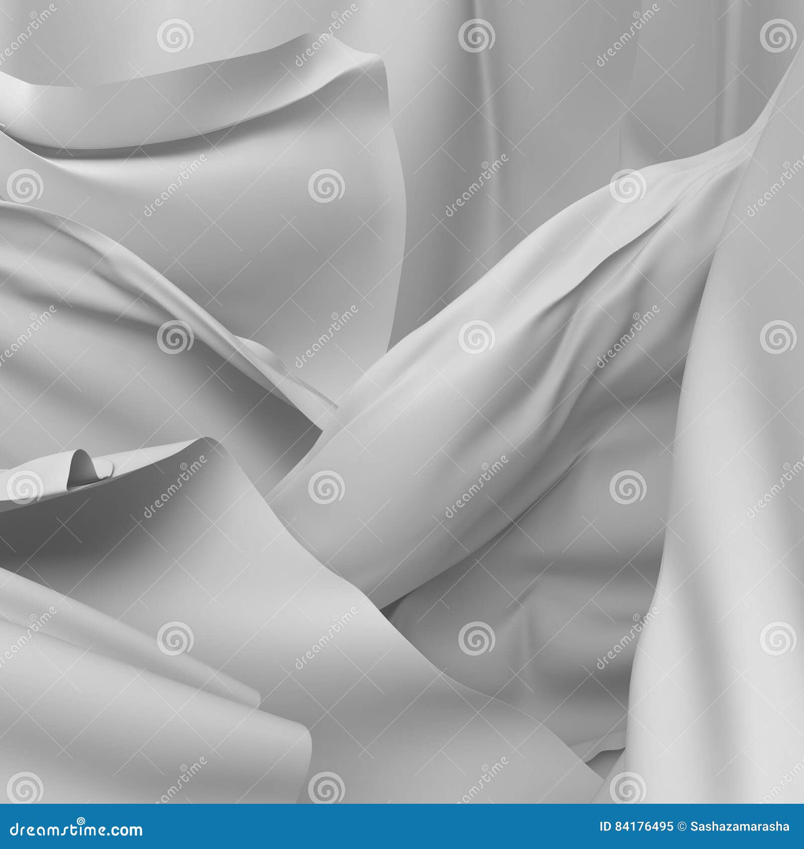 White Satin Fabric Flying Cloth Waves Glamour Background Stock ...