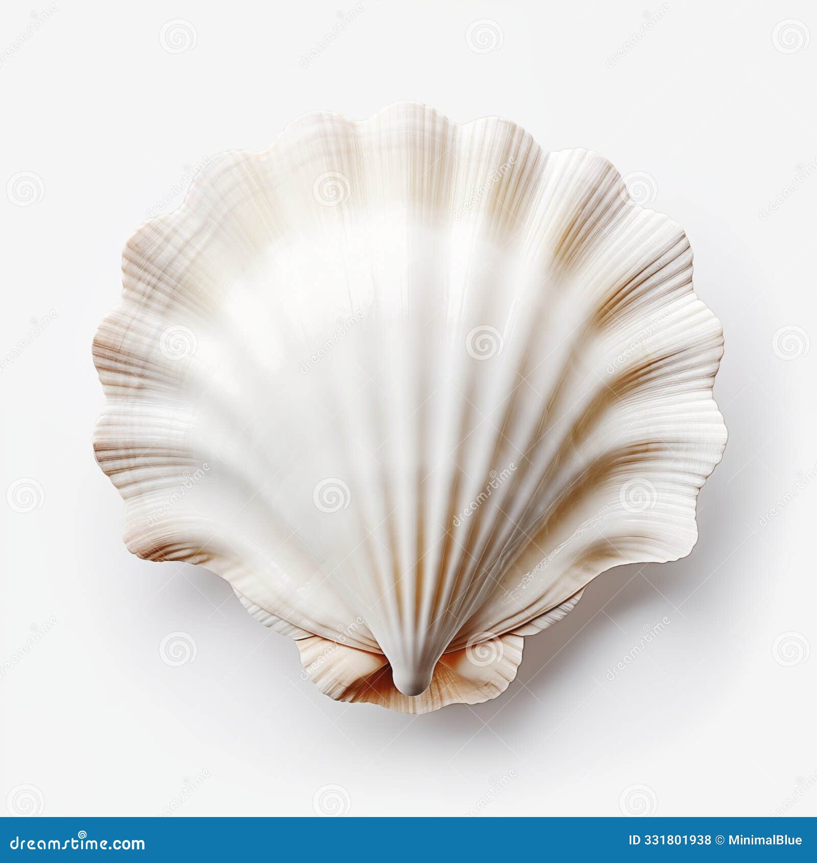 White Scallop Sea Shell Isolated on White Background Stock Illustration ...