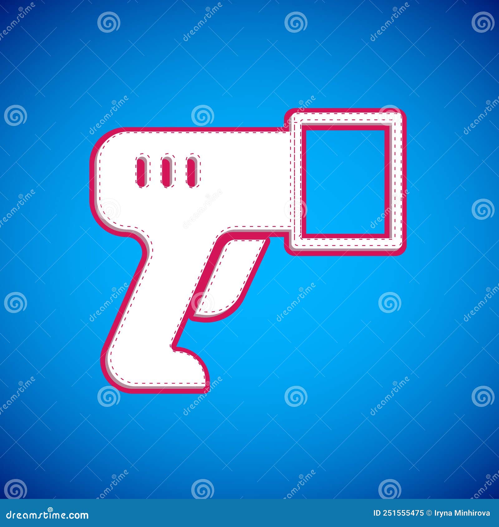 White 3D Scanner With Cube Projection Icon Isolated On White Background ...