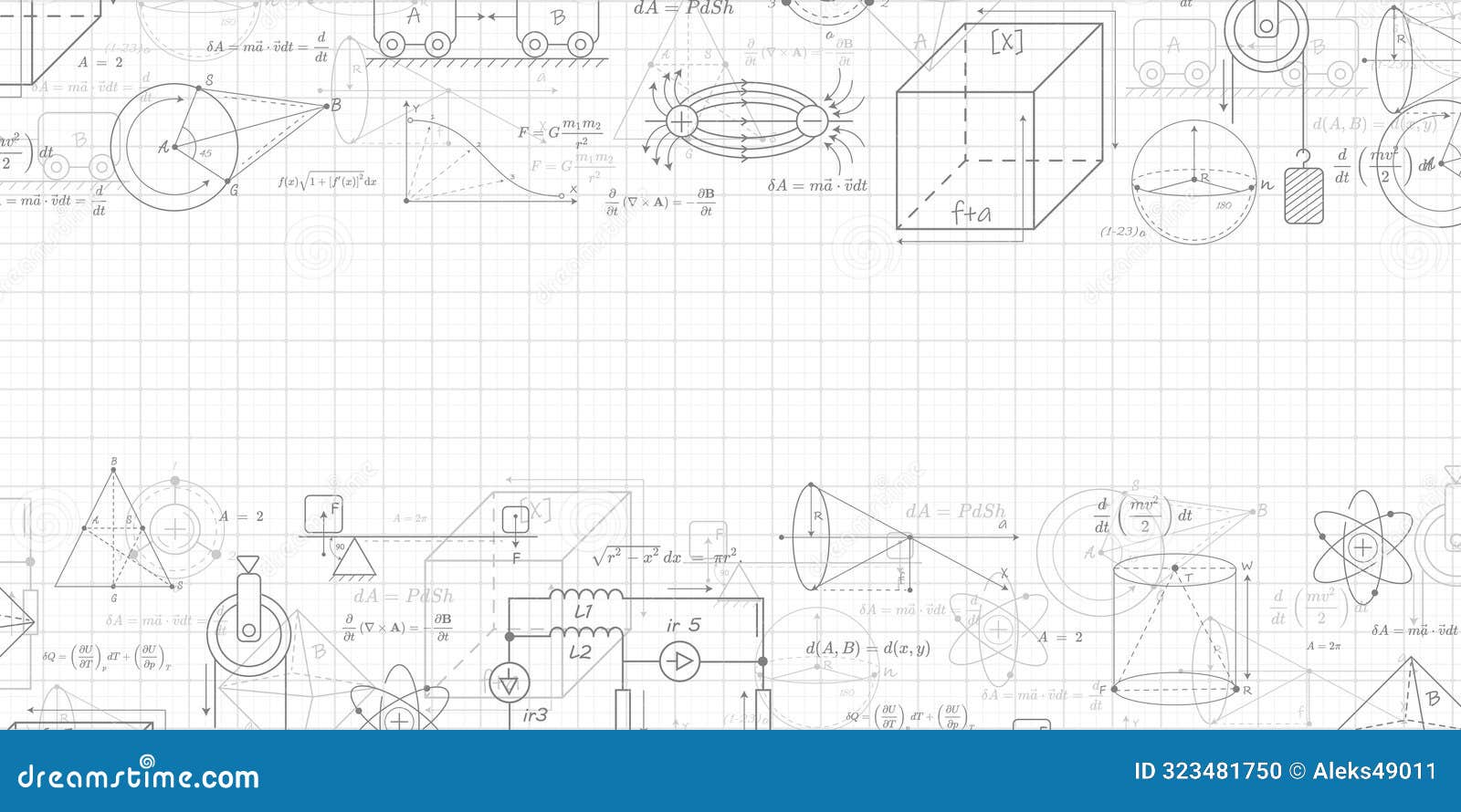 Background With Formulas, Number Equation Cartoon Vector ...
