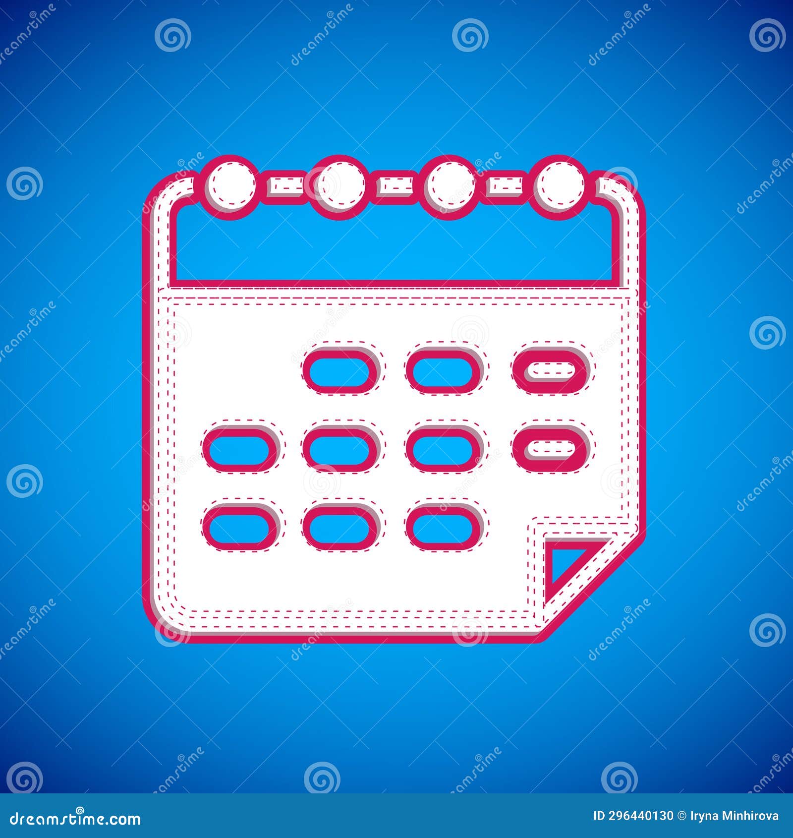 White School Timetable Icon Isolated on Blue Background. Vector Stock ...