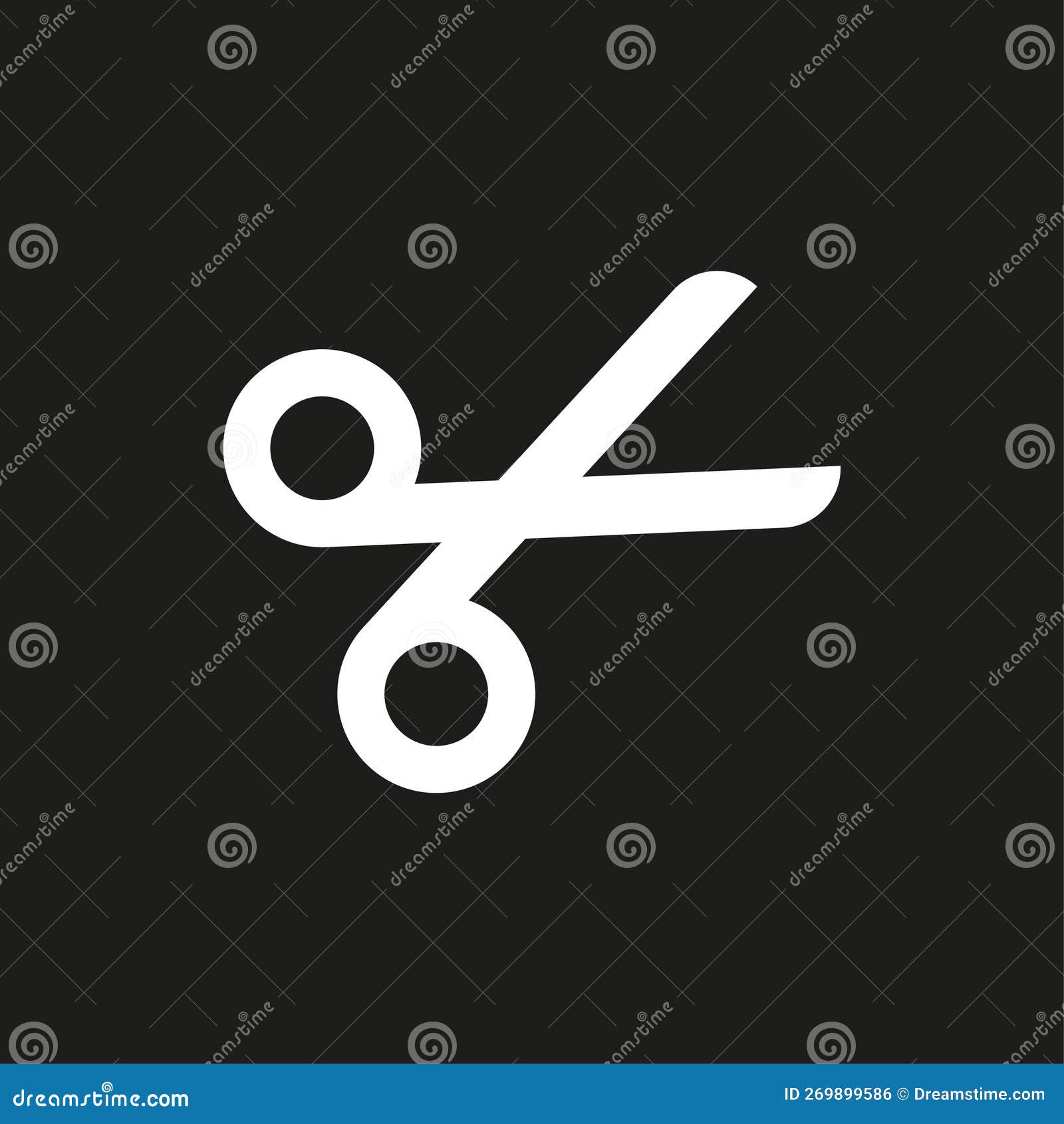 White Scissors Black Background. Vector Illustration Stock Vector ...