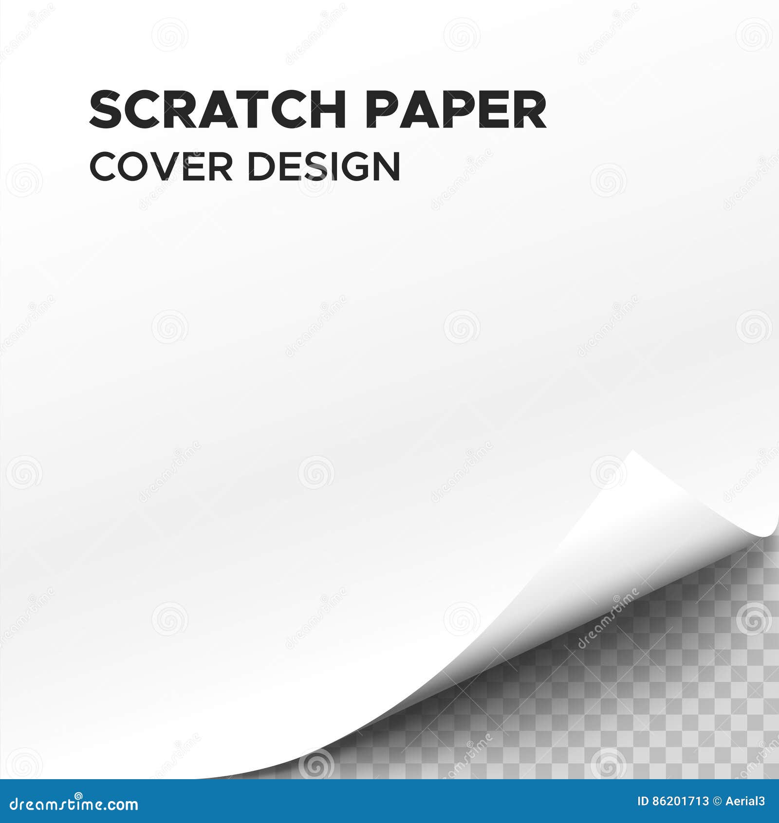 White Scratch Paper Sheet with Curl on Corner Stock Vector ...