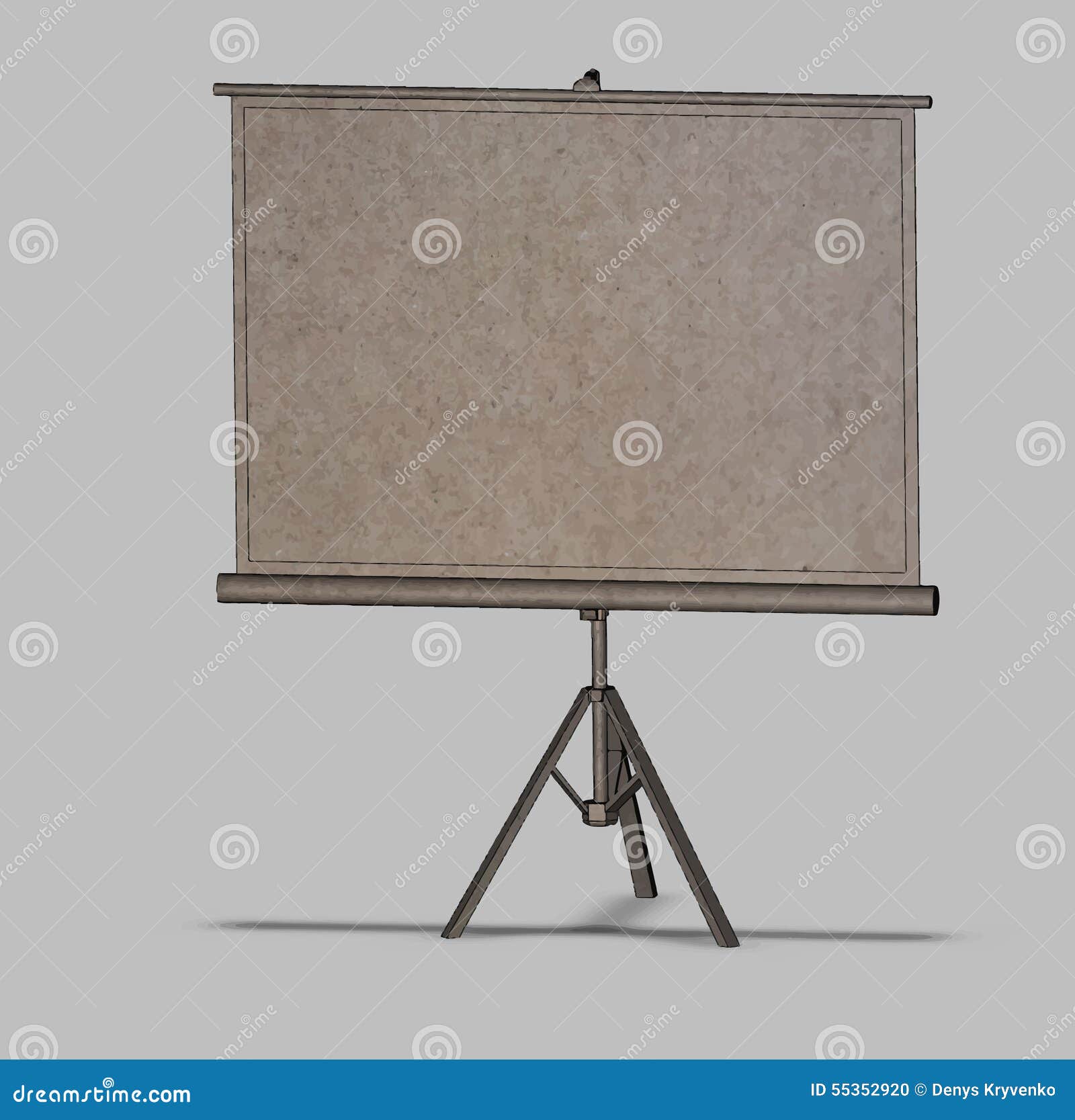 The White Screen for a Projector on a Support Stock Vector ...