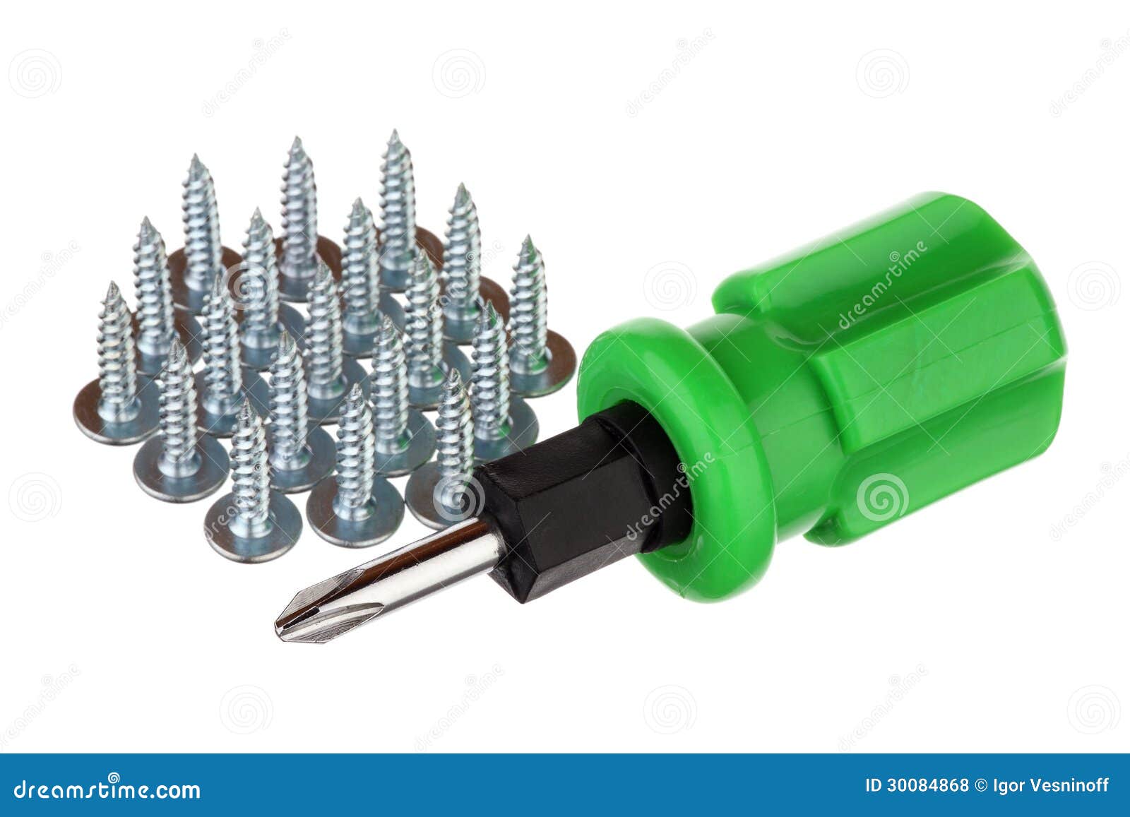 Screws and screwdriver stock photo. Image of heads, type - 30084868