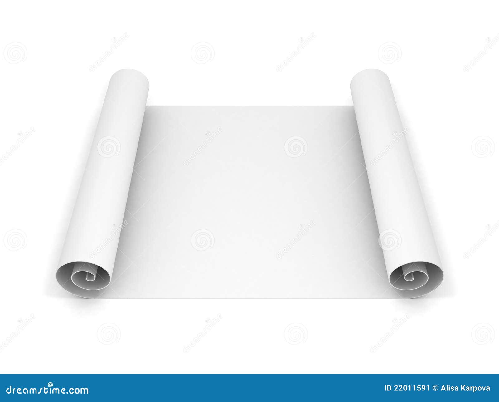White Scroll Paper on White Background Stock Illustration ...