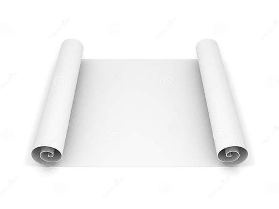 White Scroll Paper on White Background Stock Illustration ...