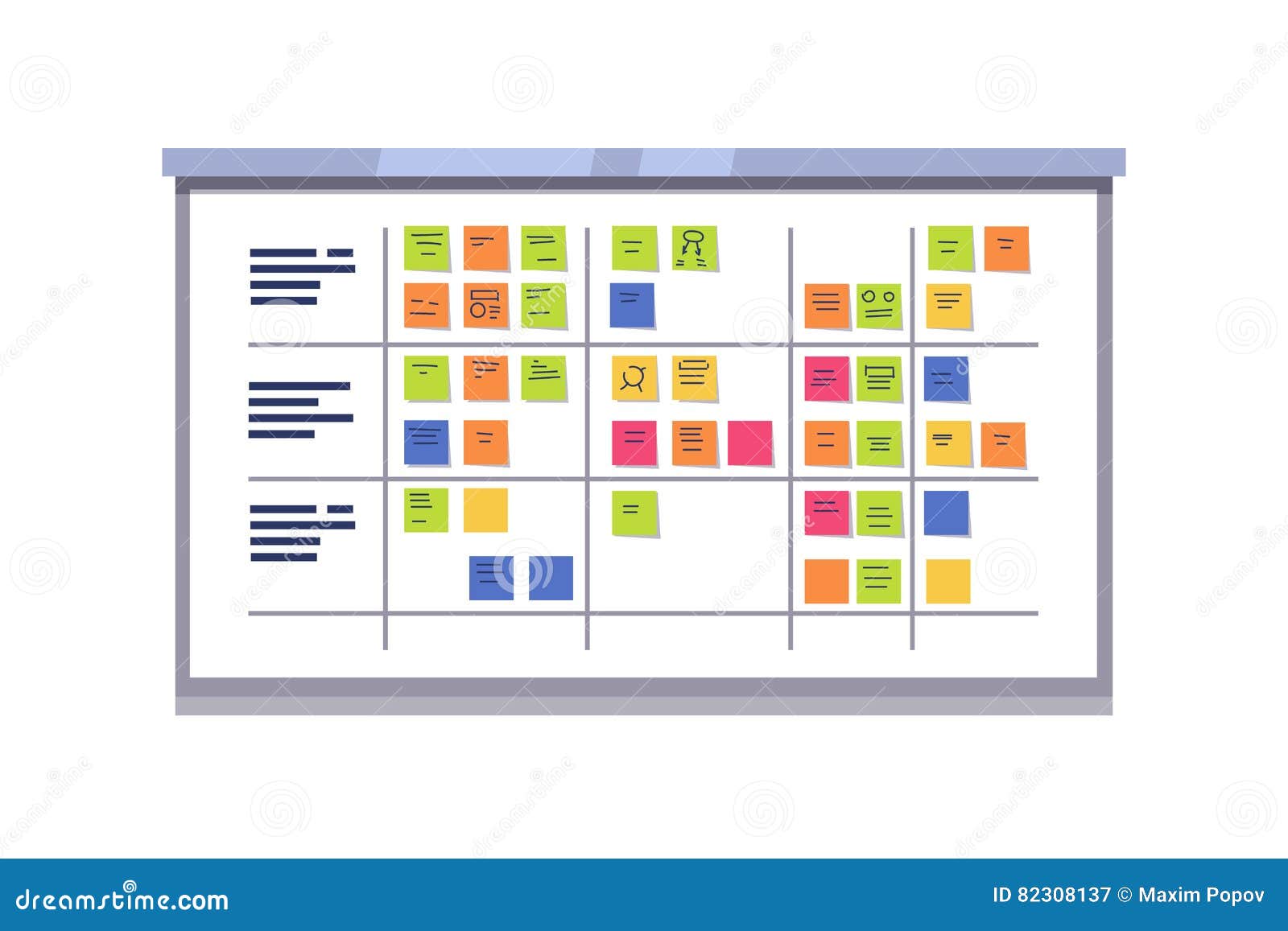 Scrum Board Agile Methodology Software Development Cartoon Vector ... Scrum Board Agile Methodology Software Development Cartoon Vector ...
