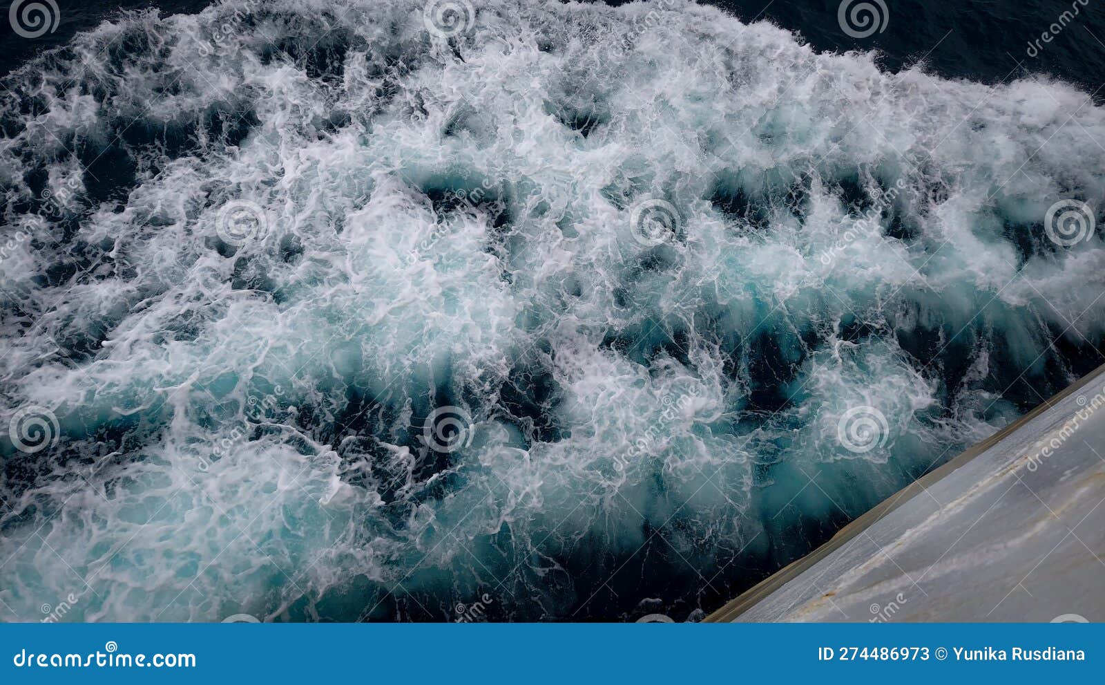 White Sea Waves on the Blue Sea Water. Located in Java Sea. Look so ...