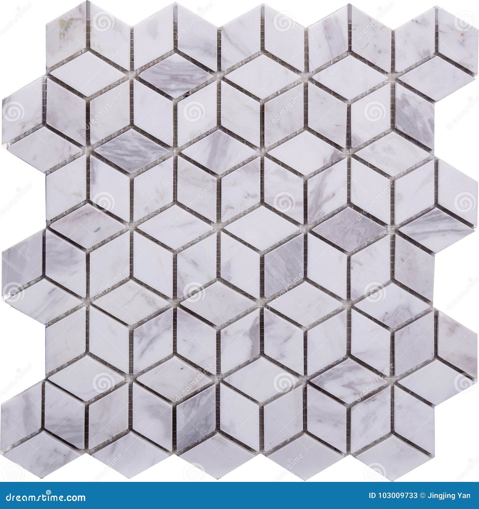 White Seamless Diamond Shaped Mosaic Pattern Stock Image - Image of ...