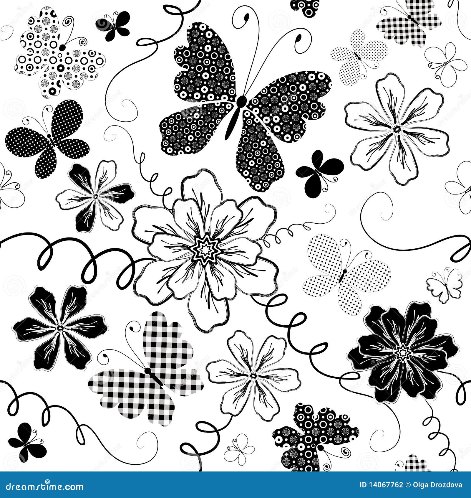 White Seamless Floral Pattern Stock Vector - Illustration of fantasy ...
