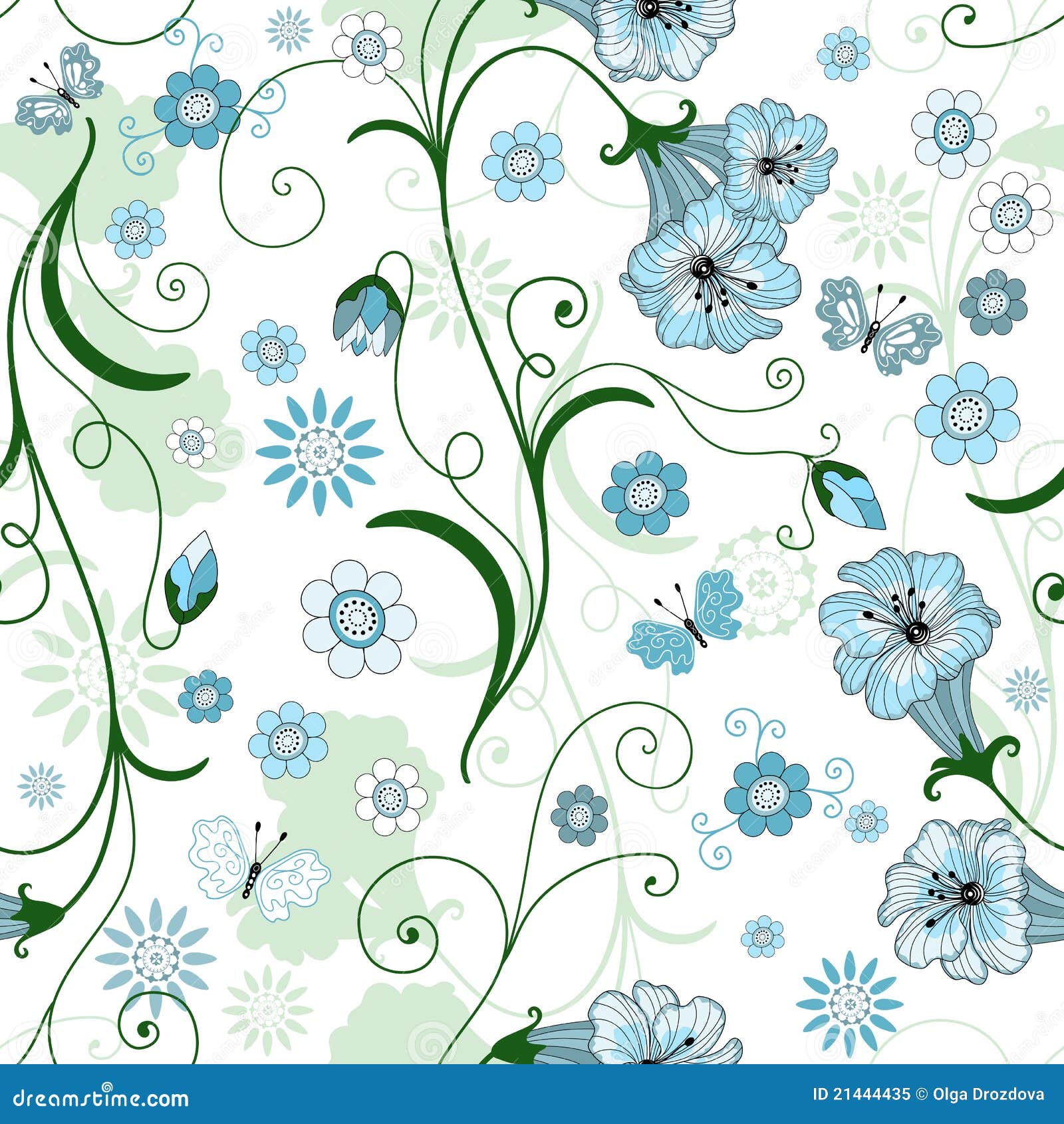 White Seamless Floral Pattern Stock Vector - Illustration of circle ...